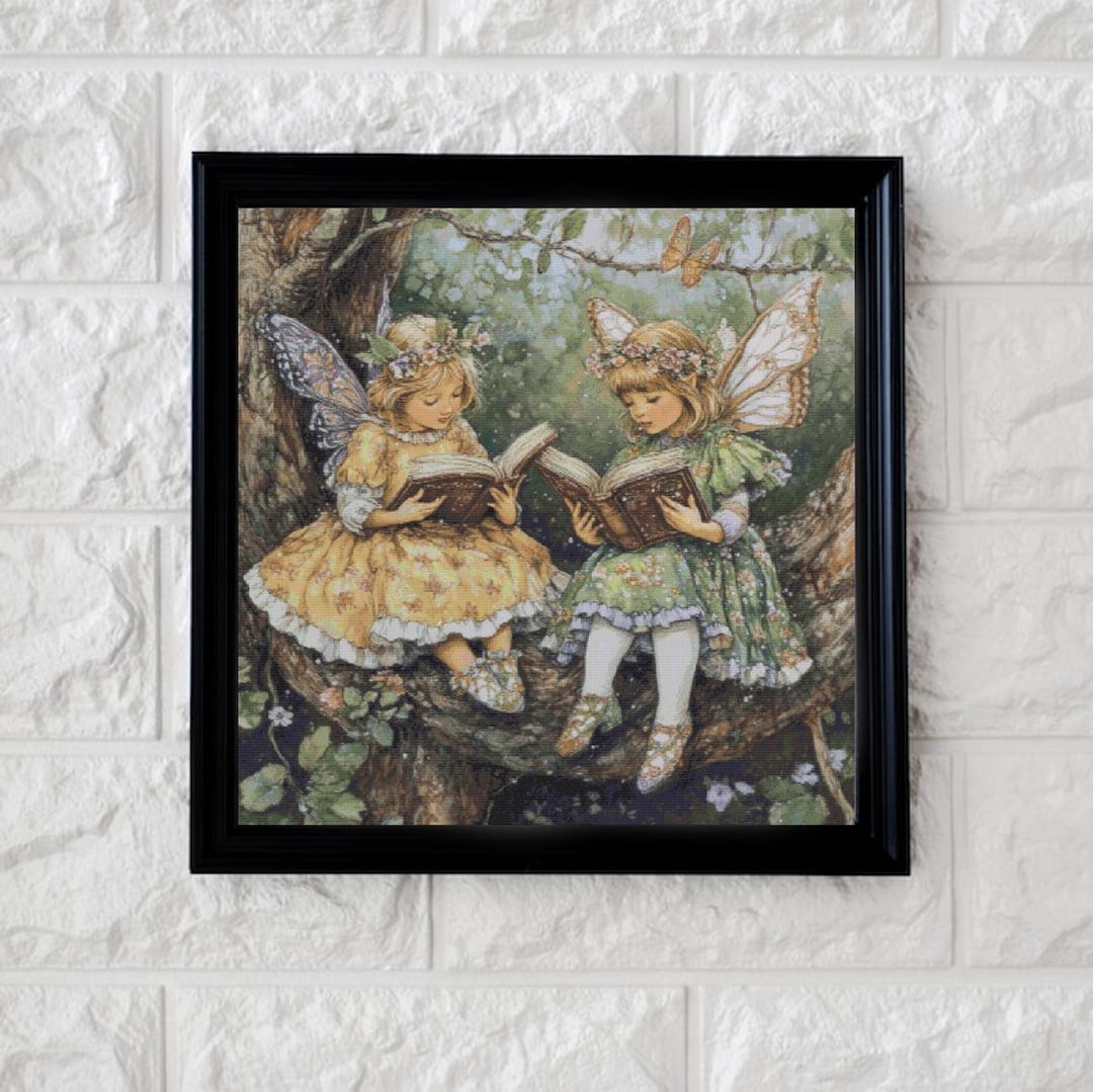 Flower Fairy's Reading Cross Stitch Pattern Full Coverage PDF - Etsy