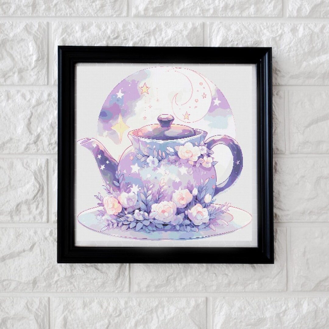 Celestial Teapot Cross Stitch Pattern PDF - Etsy