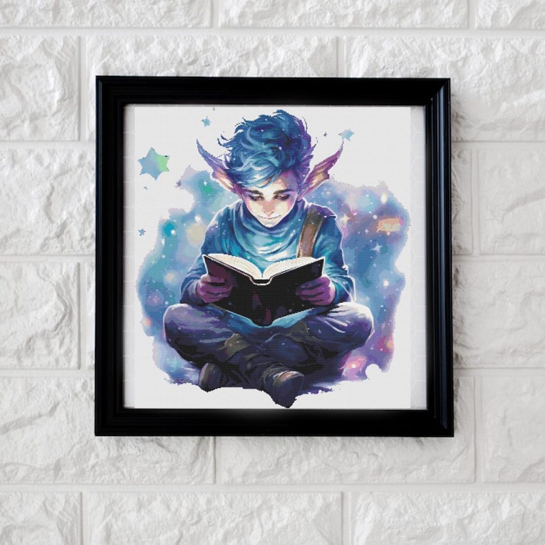 Elf Reading Cross Stitch Pattern PDF - Etsy
