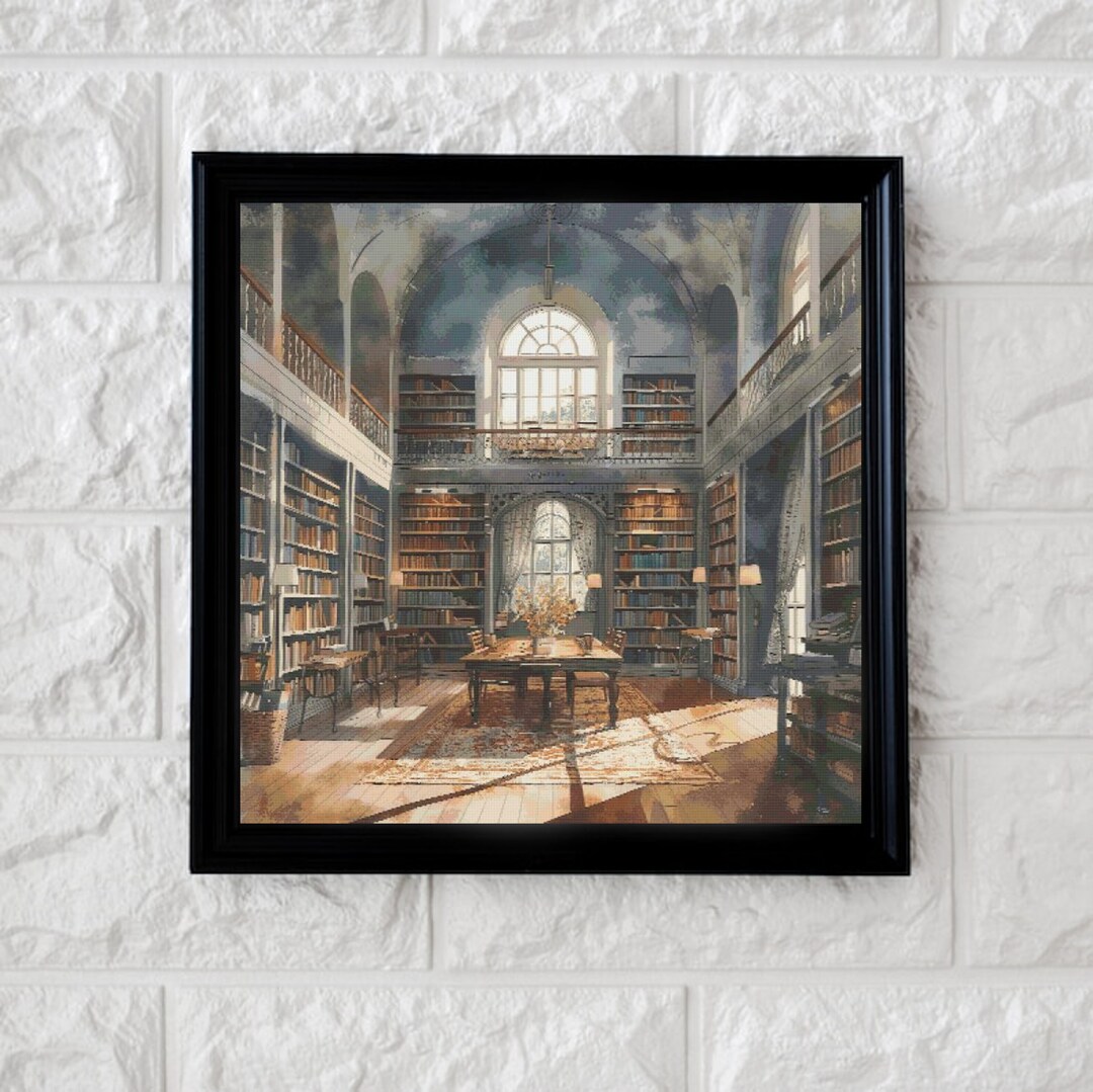Grand Library Cross Stitch Pattern Full Coverage PDF - Etsy