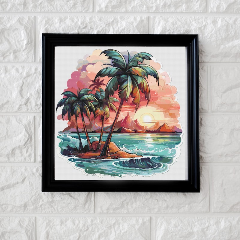 Palm Cross Stitch - Etsy