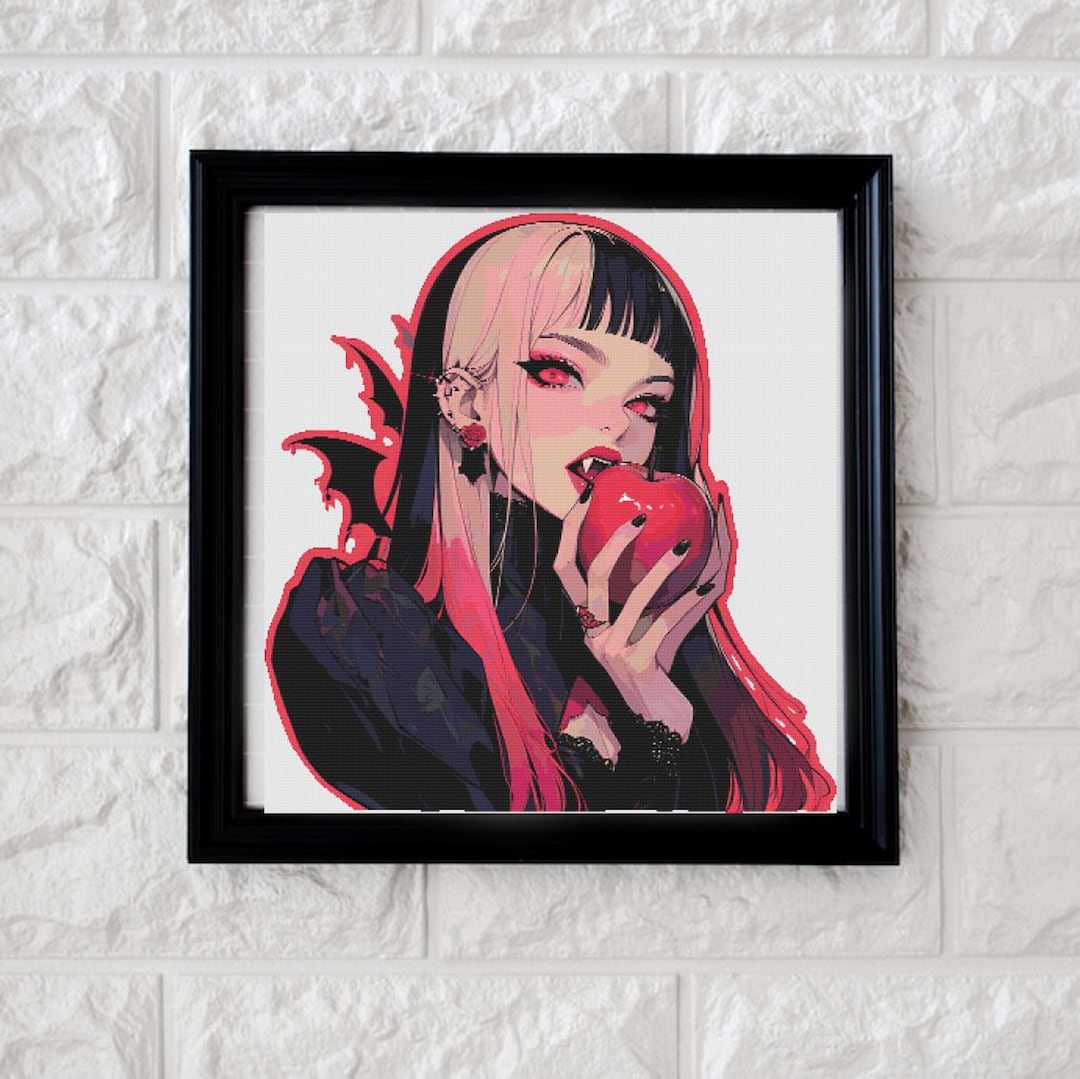 Apple Vampire Cross Stitch Pattern PDF - Etsy