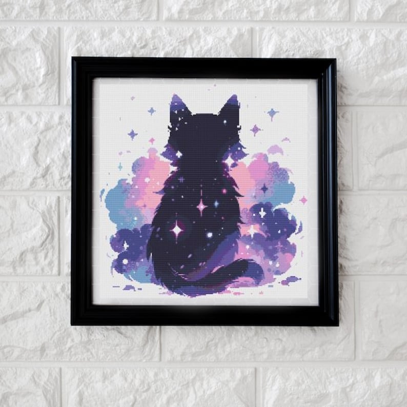 Sitting Celestial Cat Cross Stitch Pattern PDF - Etsy
