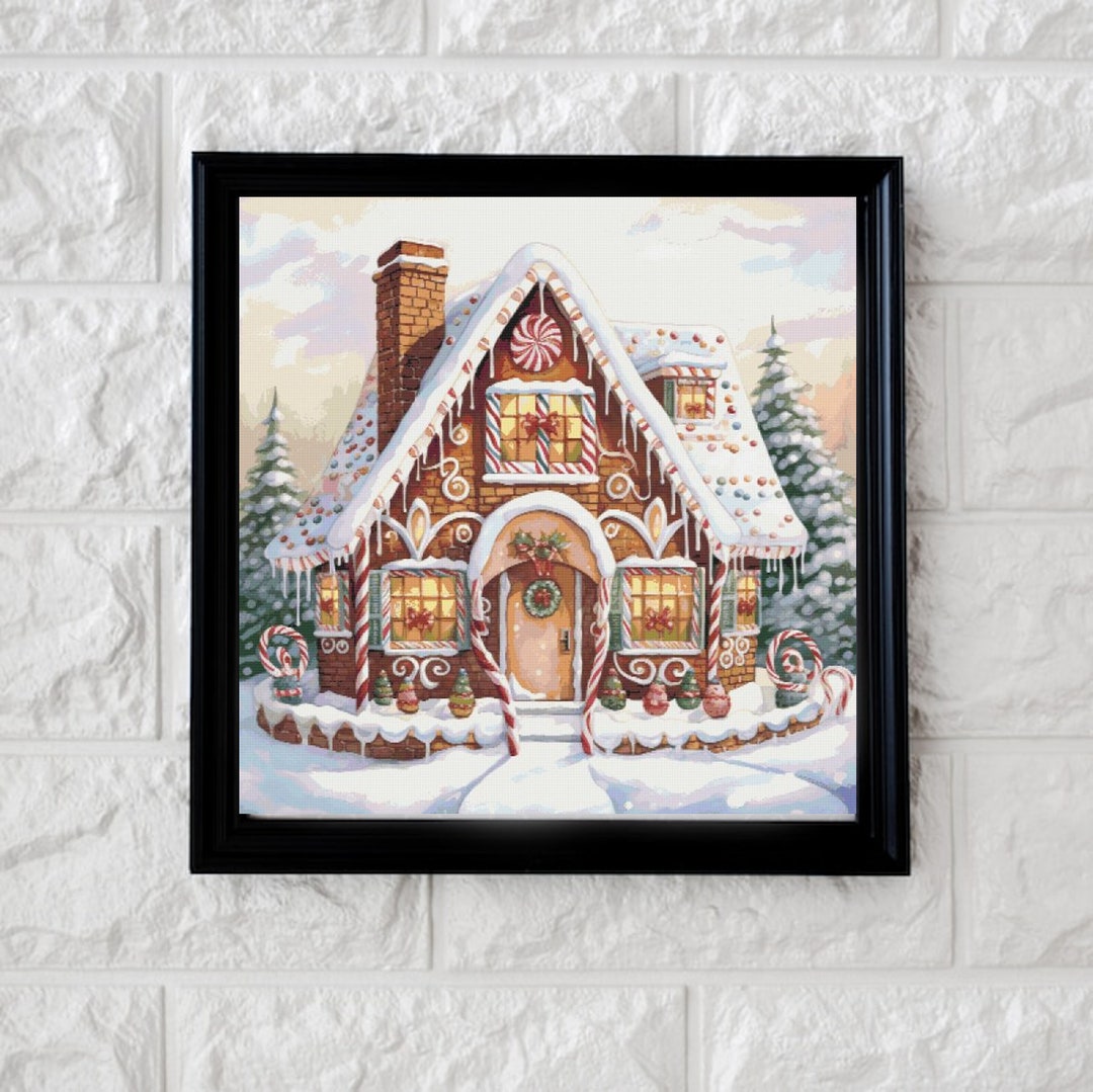 Very Sweet Christmas House Cross Stitch Pattern Full Coverage PDF - Etsy
