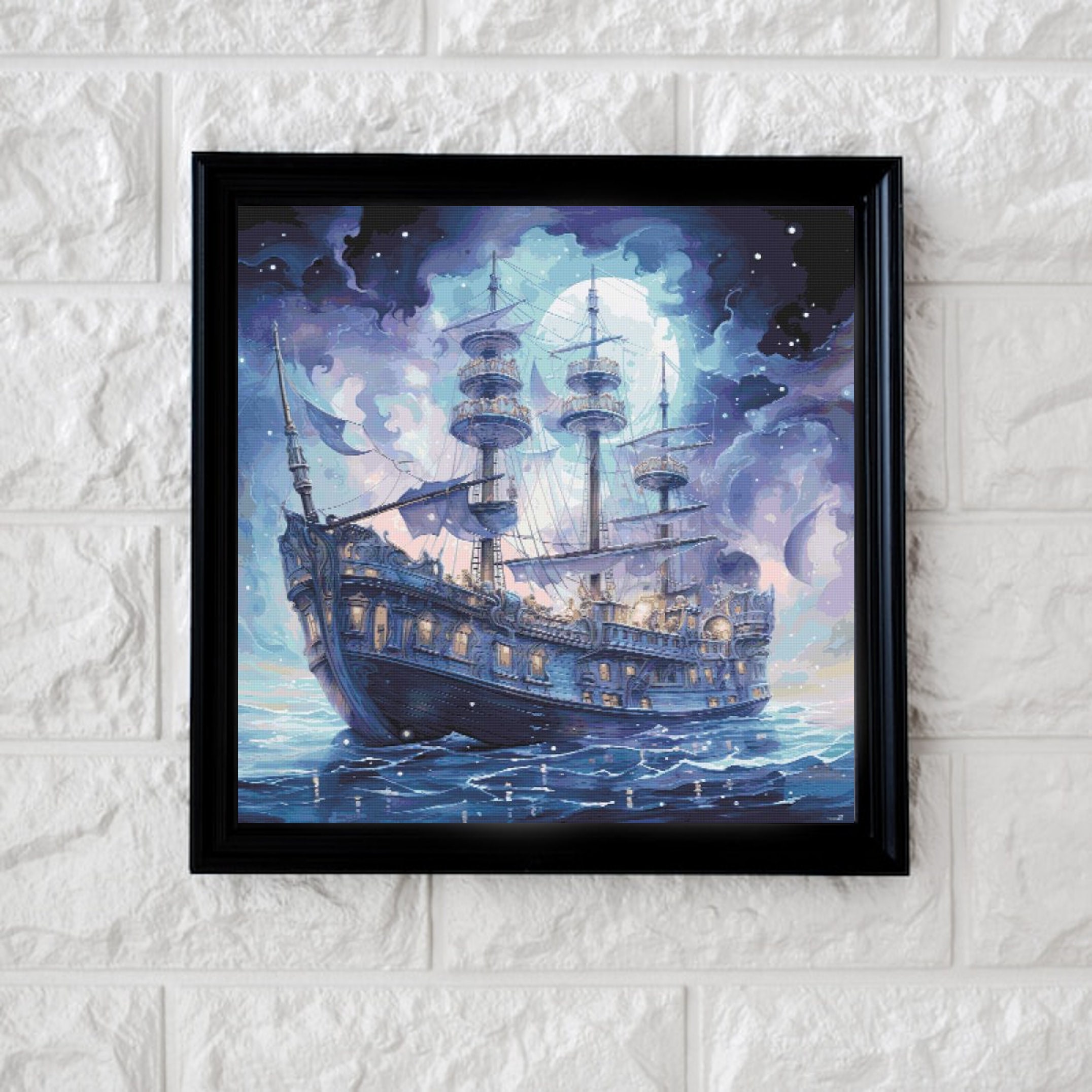Galaxy Ship Cross Stitch Pattern Full Coverage PDF - Etsy