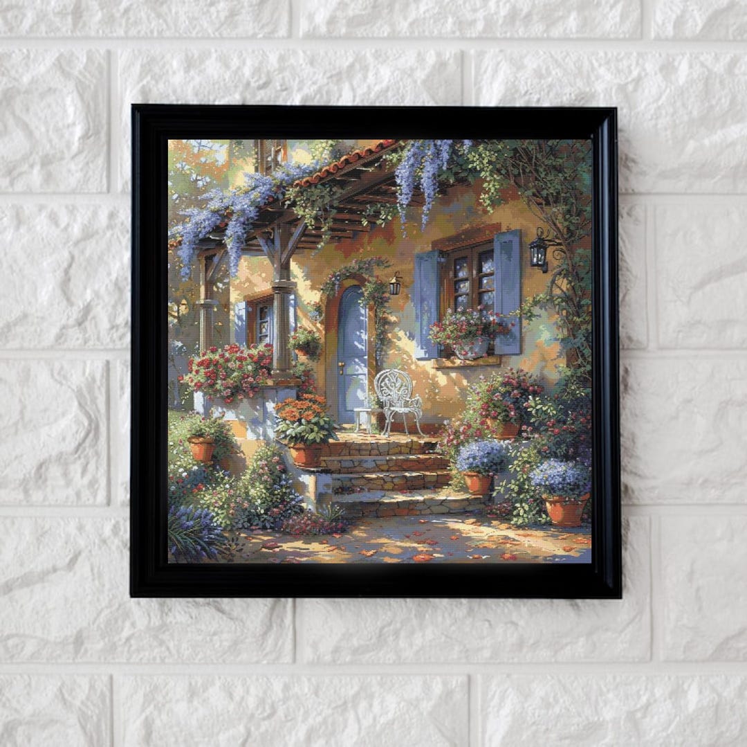 Stone Porch Cross Stitch Pattern Full Coverage PDF - Etsy