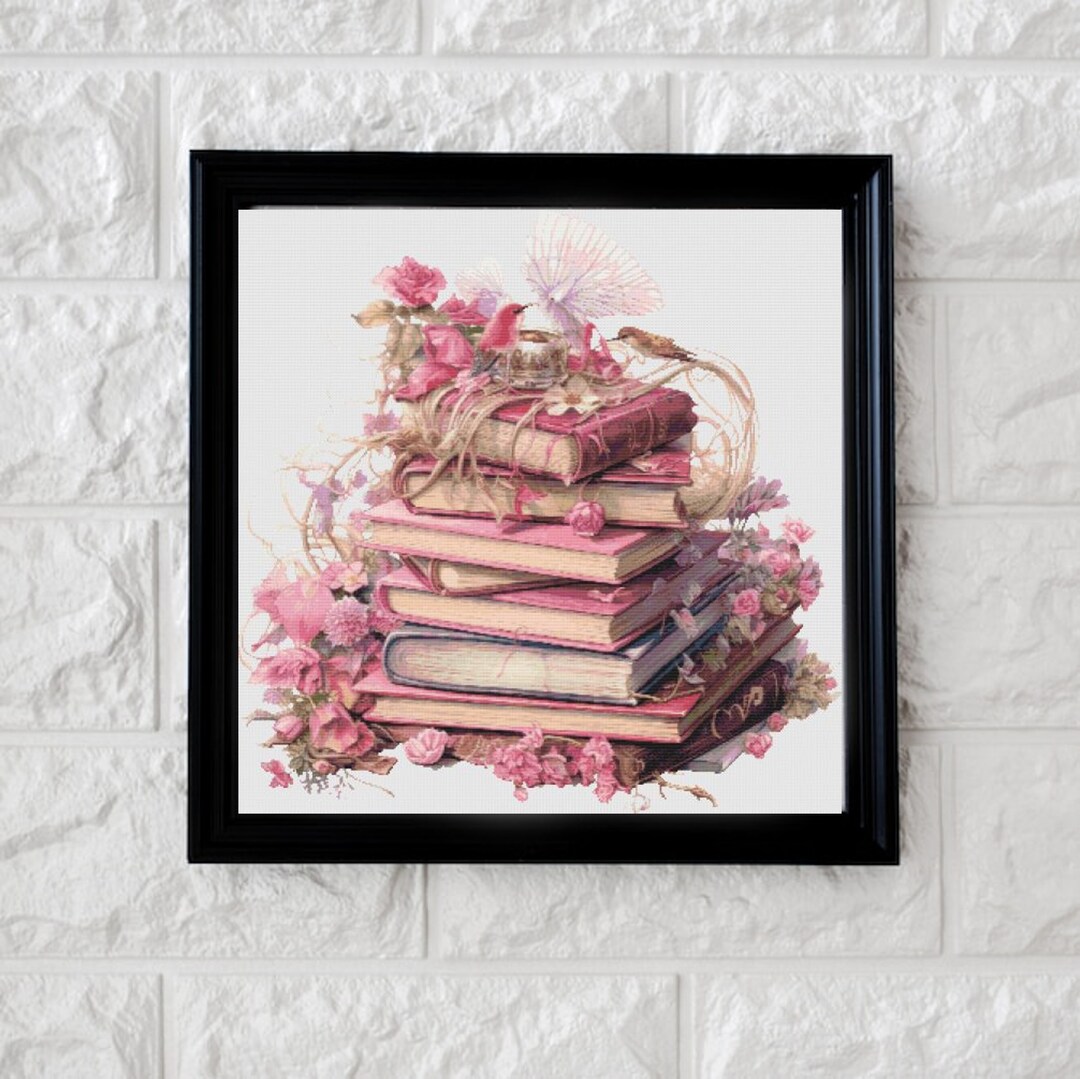 Overgrown Pile of Books Cross Stitch Pattern PDF - Etsy