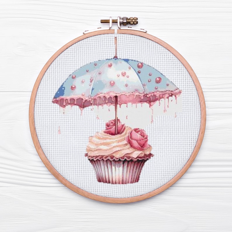 Cupcake Umbrella Cross Stitch Pattern PDF - Etsy