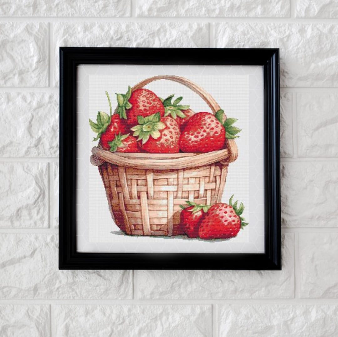 Strawberry Basket Cross Stitch Pattern PDF - Etsy