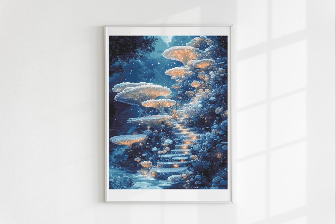 Coral Stairs Cross Stitch Pattern Full Coverage PDF - Etsy