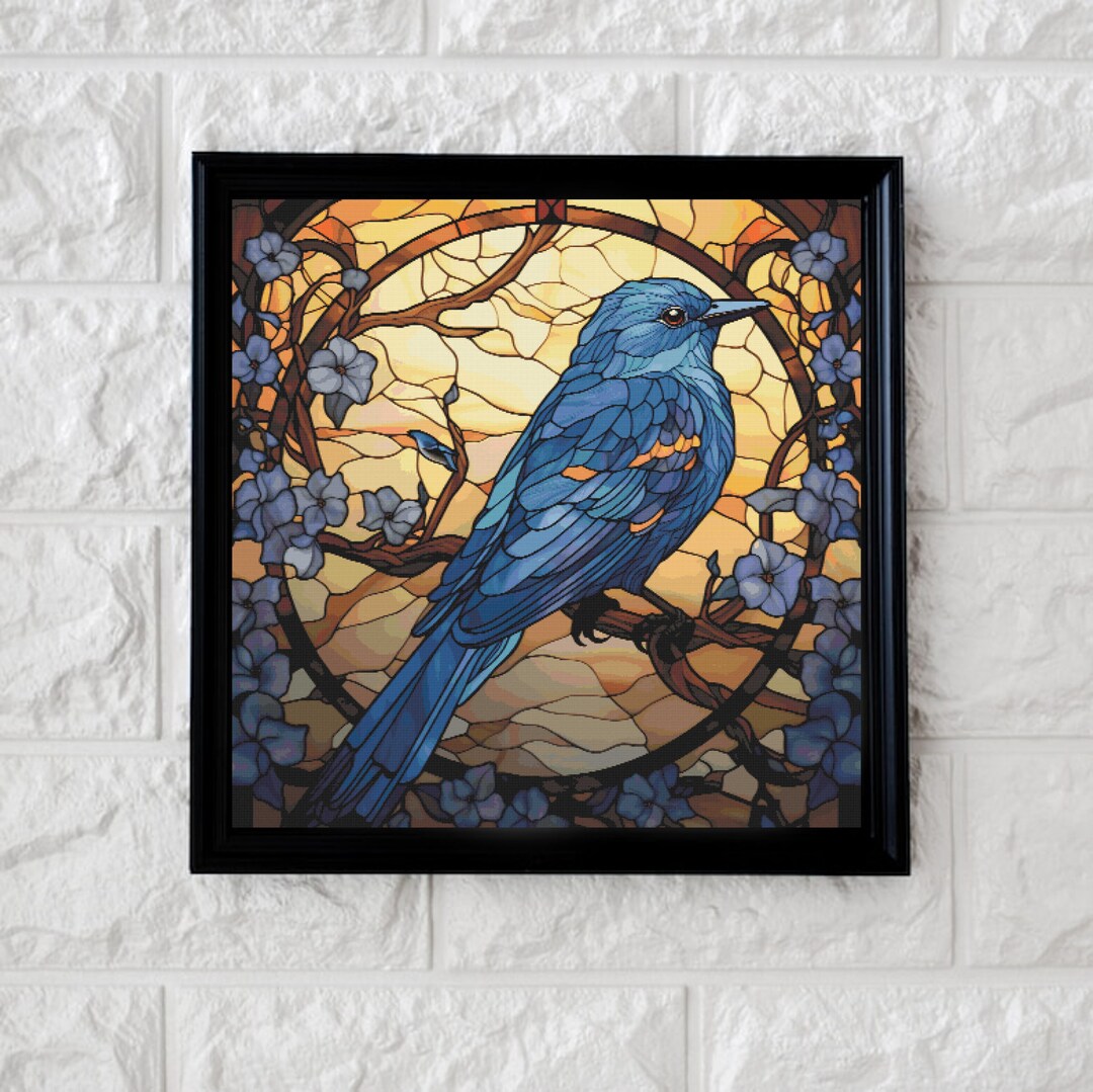Bird on a Branch Cross Stitch Pattern Full Coverage PDF - Etsy