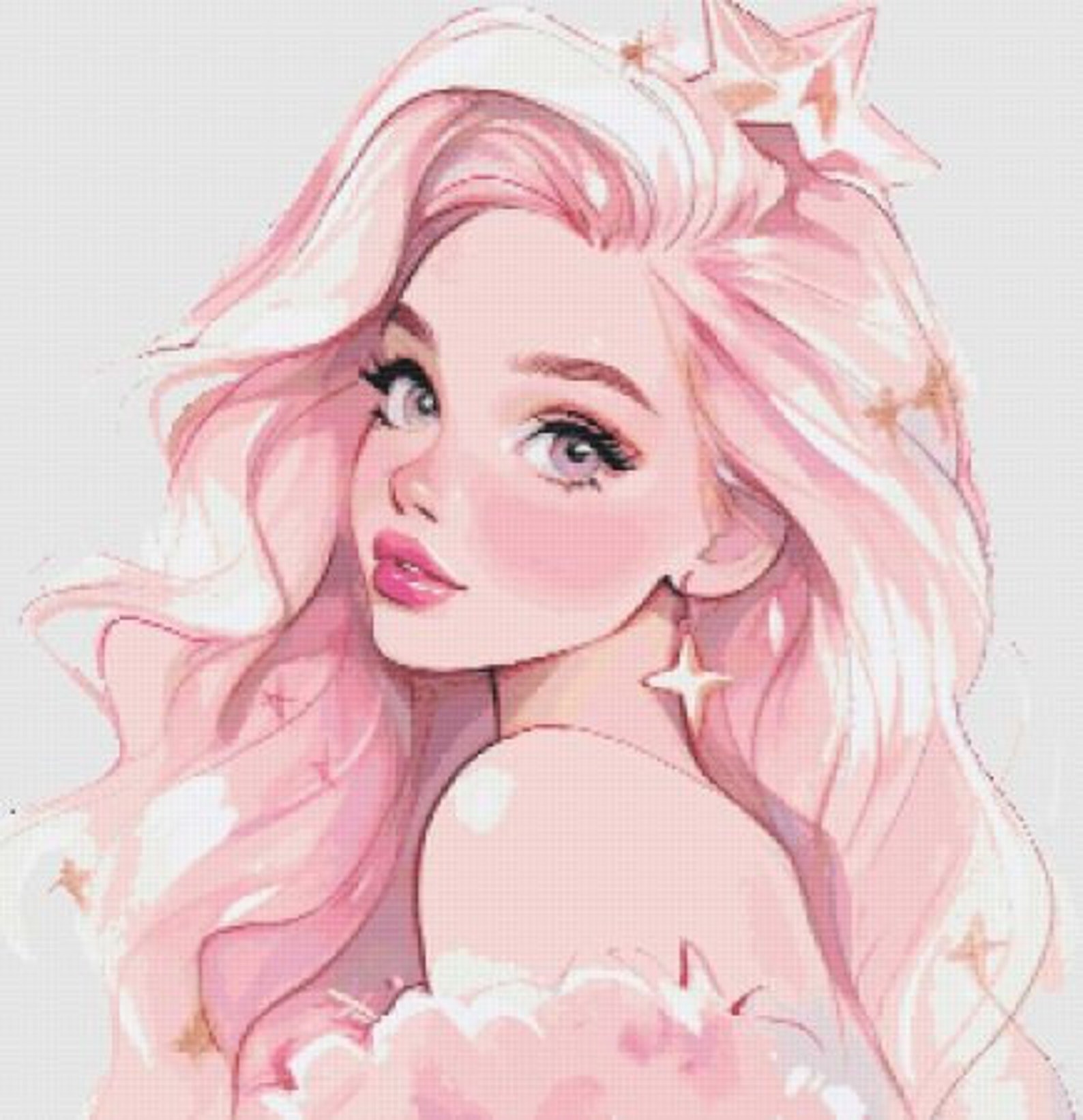 Blushing Princess Cross Stitch Pattern PDF - Etsy