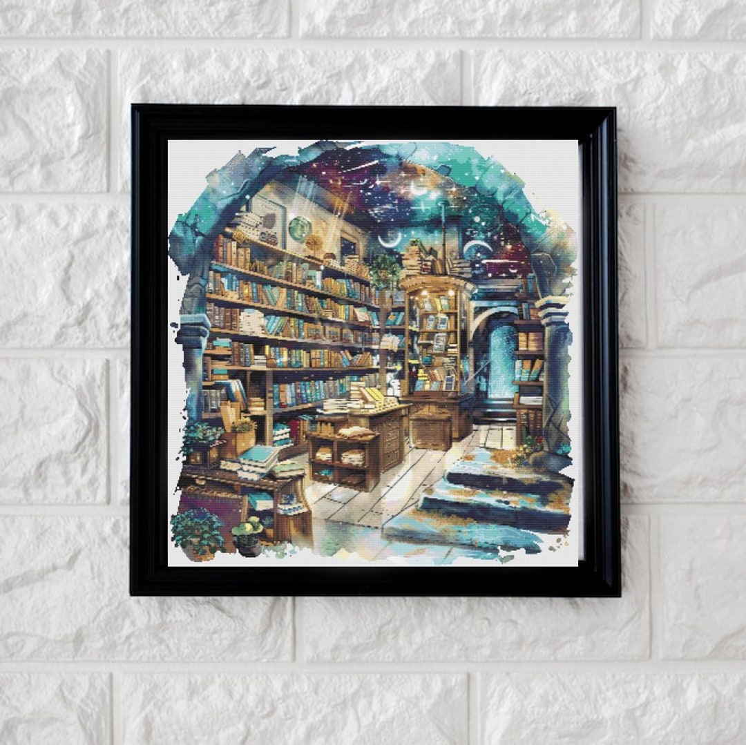 Magical Bookshop Cross Stitch Pattern PDF - Etsy