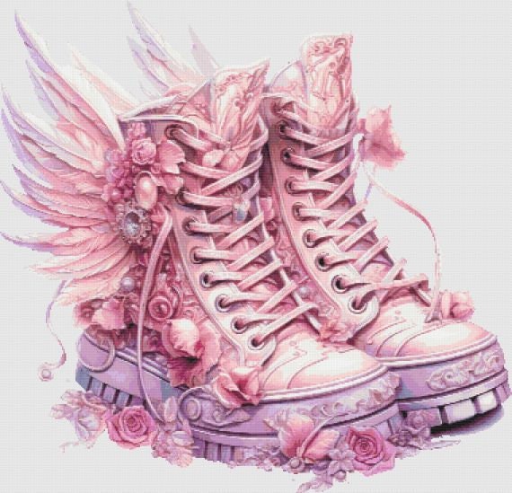 Big Pink Shoes Cross Stitch Pattern PDF - Etsy