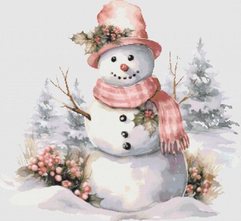 Pastel Snowman Cross Stitch Pattern PDF - Etsy