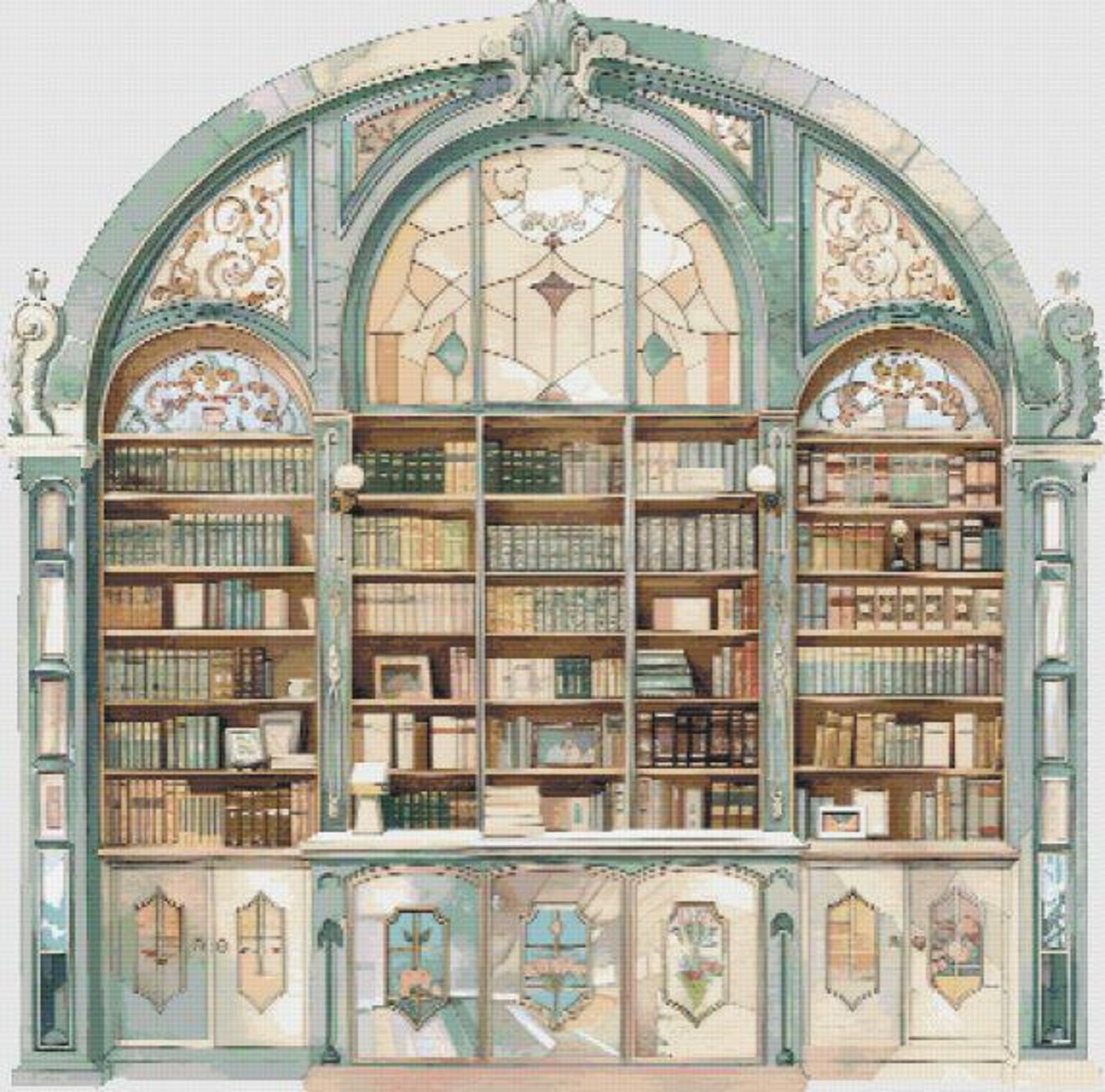 Church Bookshop Cross Stitch Pattern PDF - Etsy
