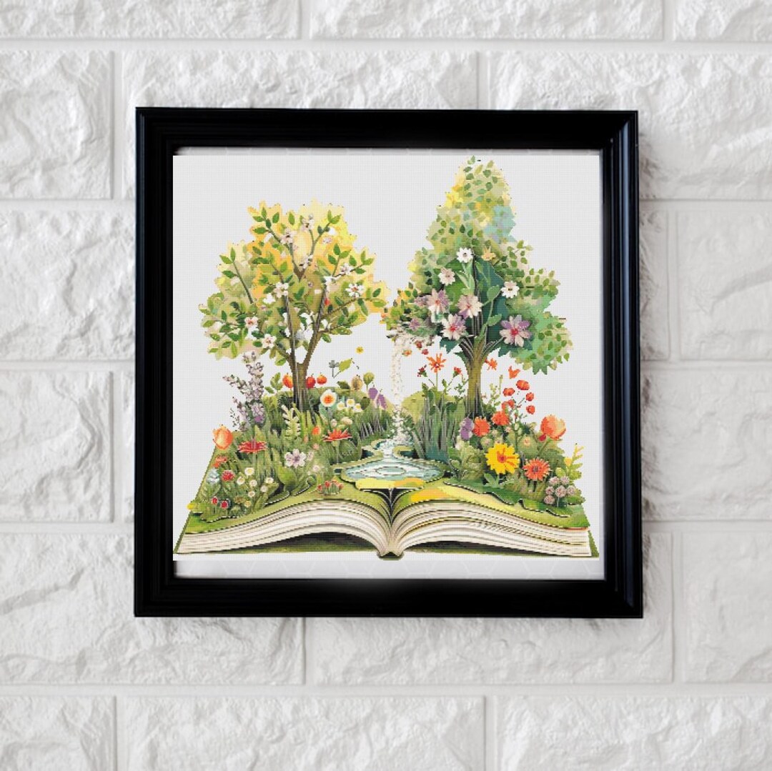 World in a Book Cross Stitch Pattern PDF - Etsy