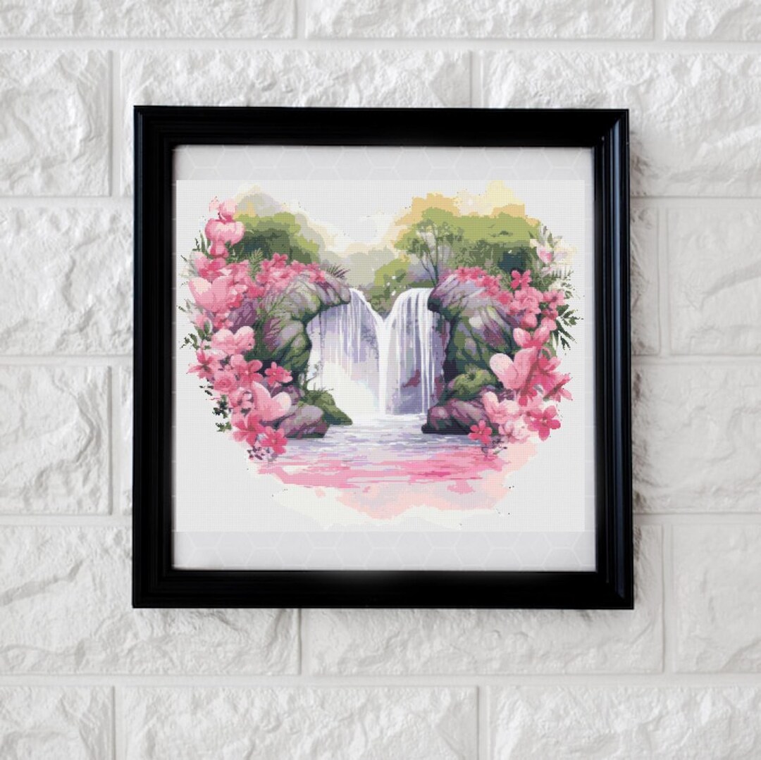 Love Waterfall Cross Stitch Pattern PDF - Etsy