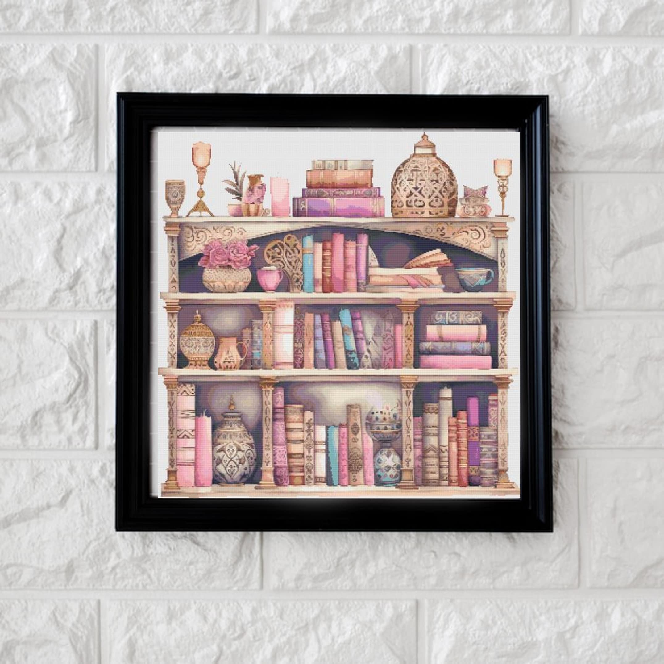 Cozy Bookshelf Cross Stitch Pattern PDF - Etsy
