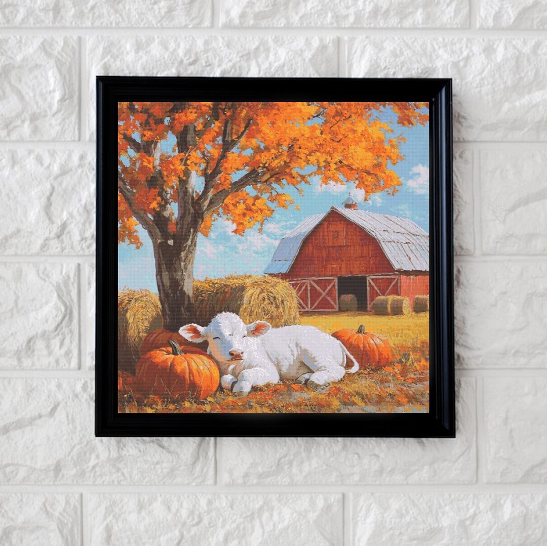 Cow Barn Cross Stitch Pattern Full Coverage PDF - Etsy
