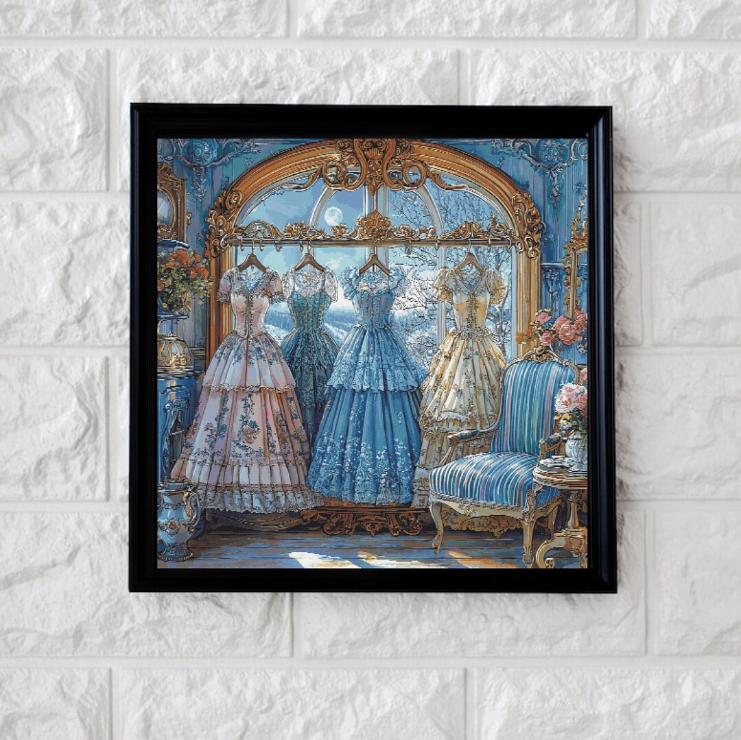 Hanging Dresses Cross Stitch Pattern Full Coverage PDF - Etsy