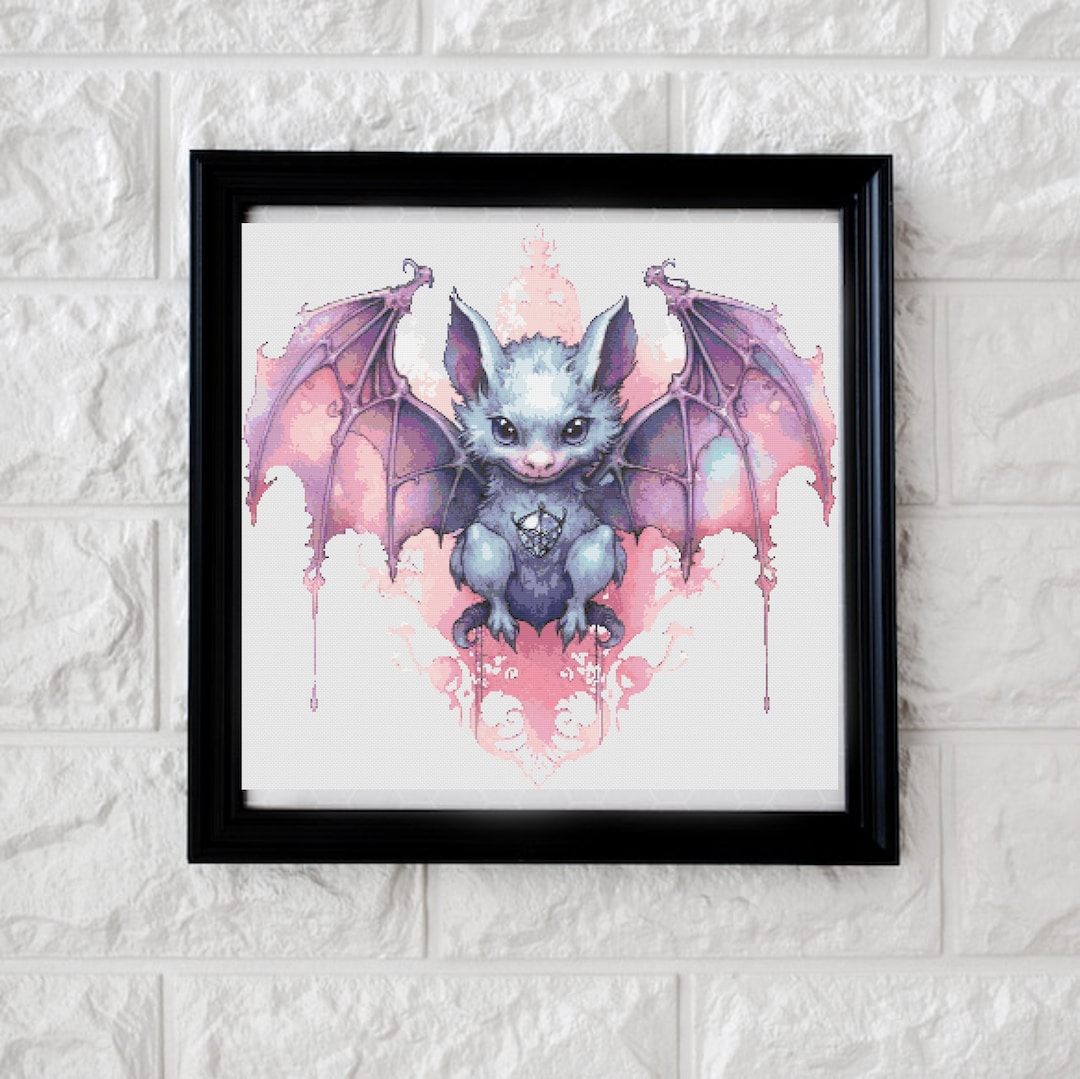 Purple Bat Cross Stitch Pattern PDF - Etsy