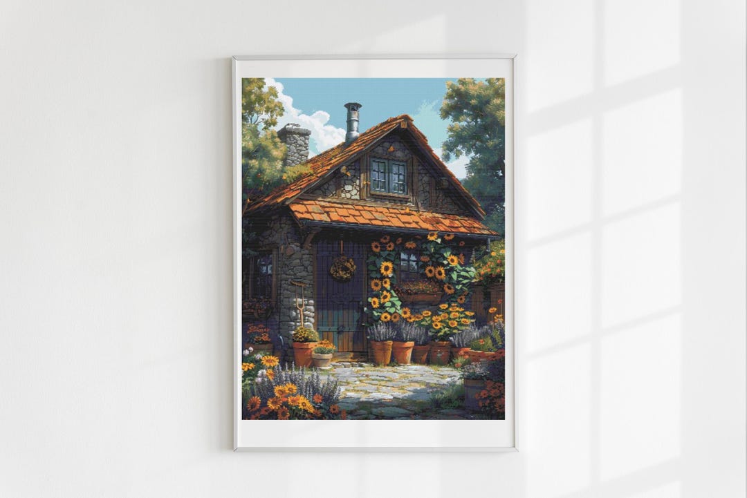 Sunflower Shed Cross Stitch Pattern Full Coverage PDF - Etsy