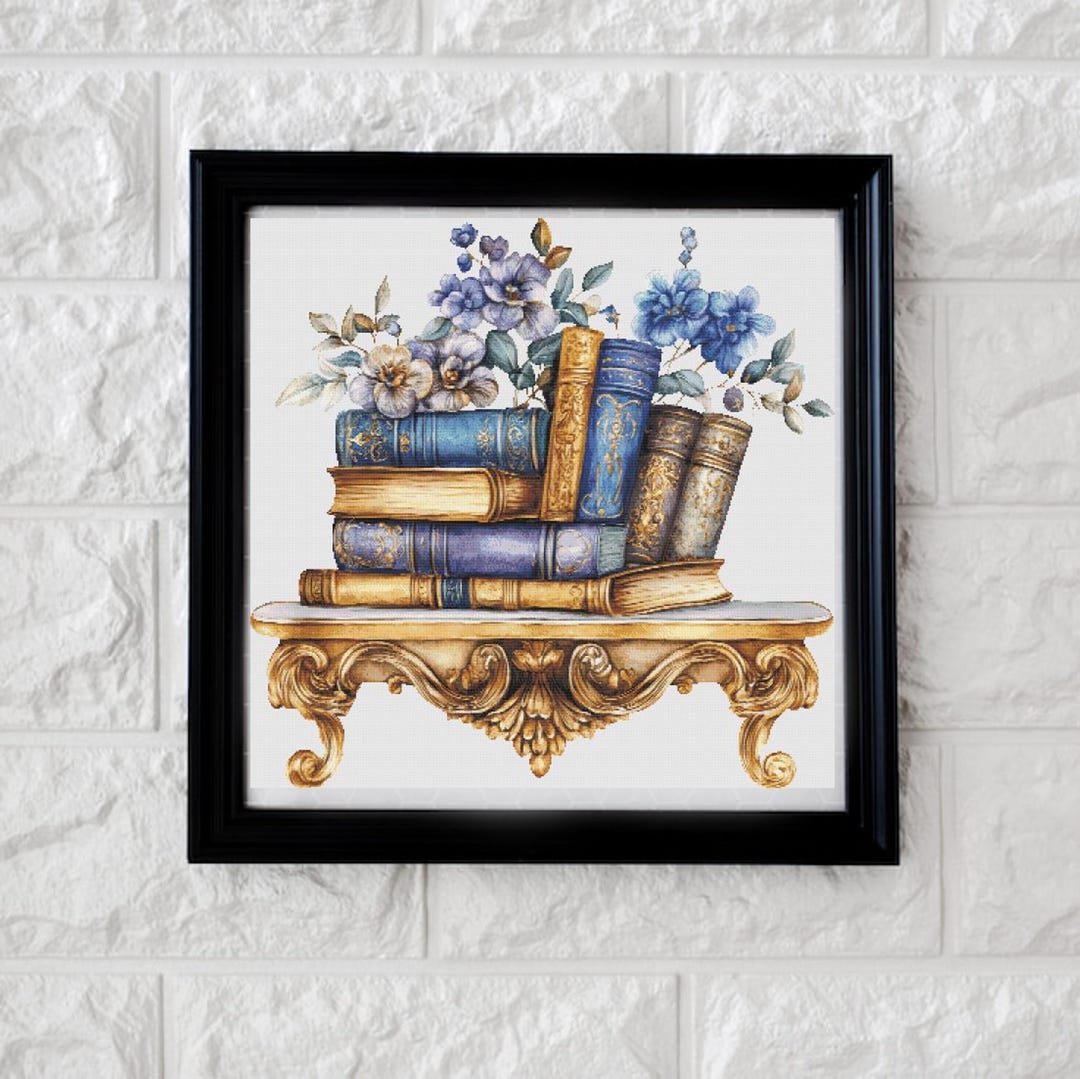 Fancy Bookshelf Cross Stitch Pattern PDF - Etsy