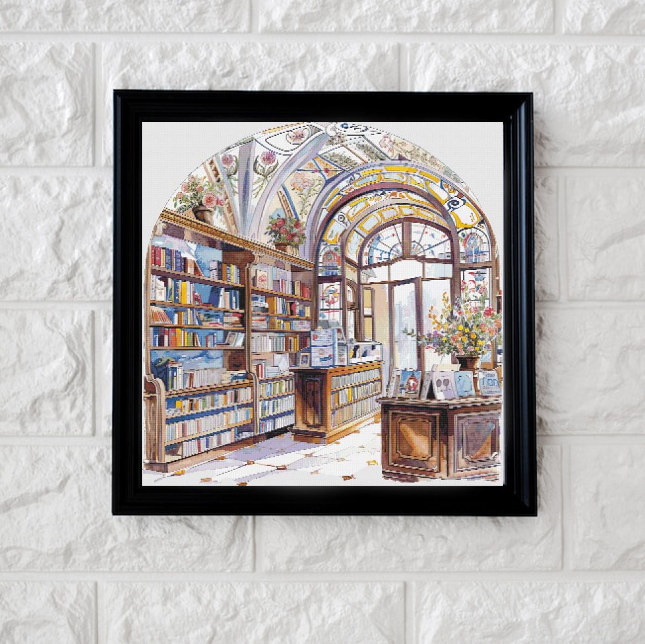 Colourful Bookshop Cross Stitch Pattern PDF - Etsy