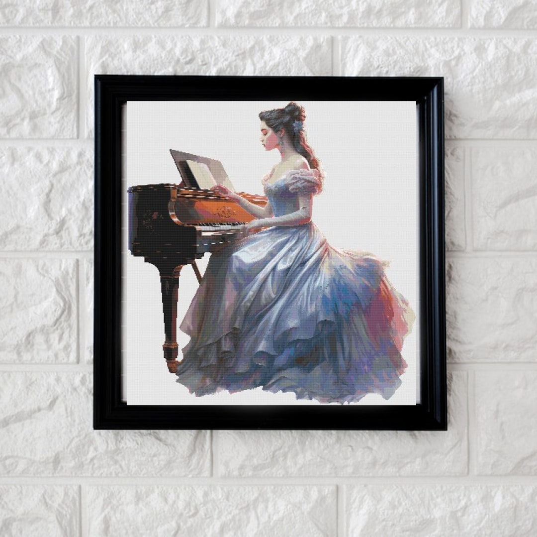 Playing the Piano Cross Stitch Pattern PDF - Etsy