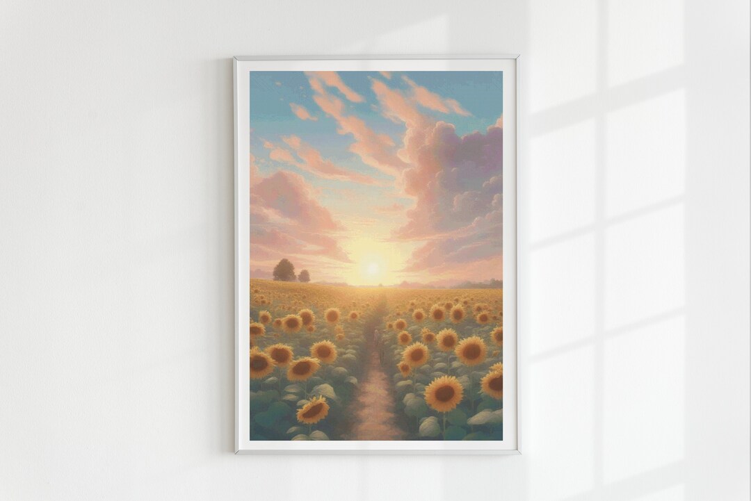 Sunflower Field Cross Stitch Pattern Full Coverage PDF - Etsy