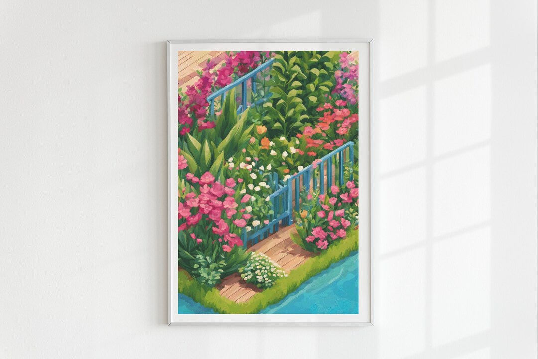 Flower Garden Pier Cross Stitch Pattern Full Coverage PDF - Etsy
