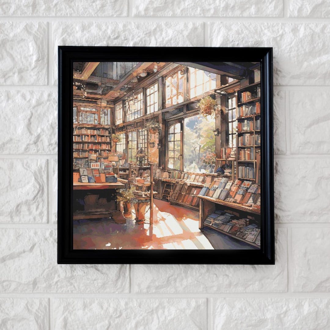 Country Bookshop Cross Stitch Pattern Full Coverage PDF - Etsy
