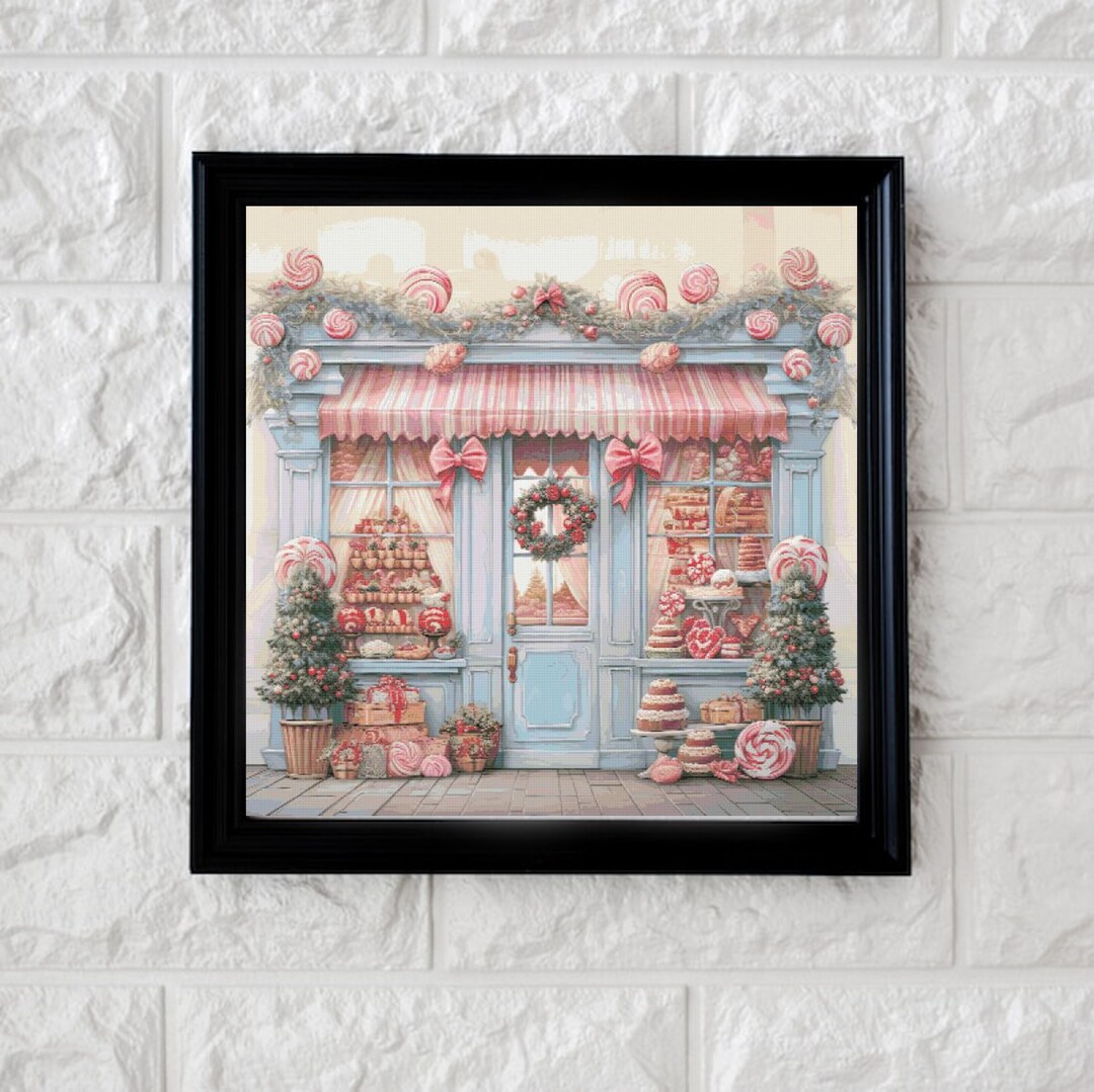 Cute Christmas Shop Cross Stitch Pattern Full Coverage PDF - Etsy