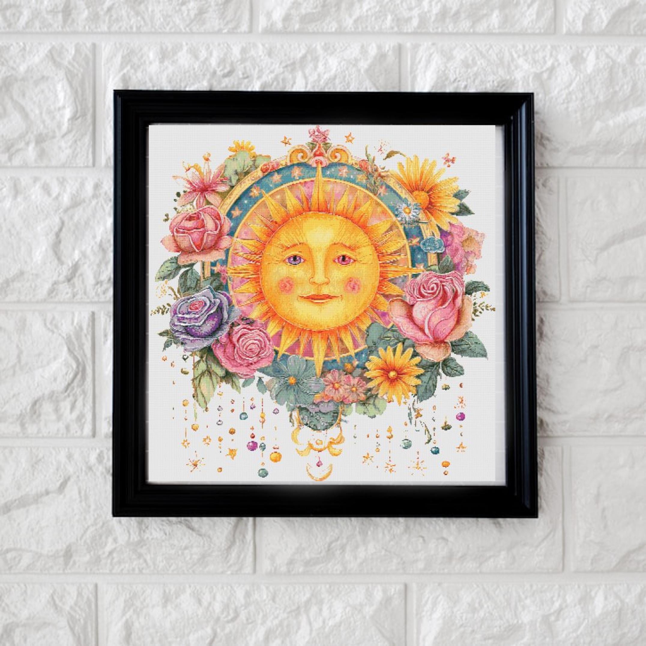 Floral Sun Cross Stitch Pattern PDF - Etsy