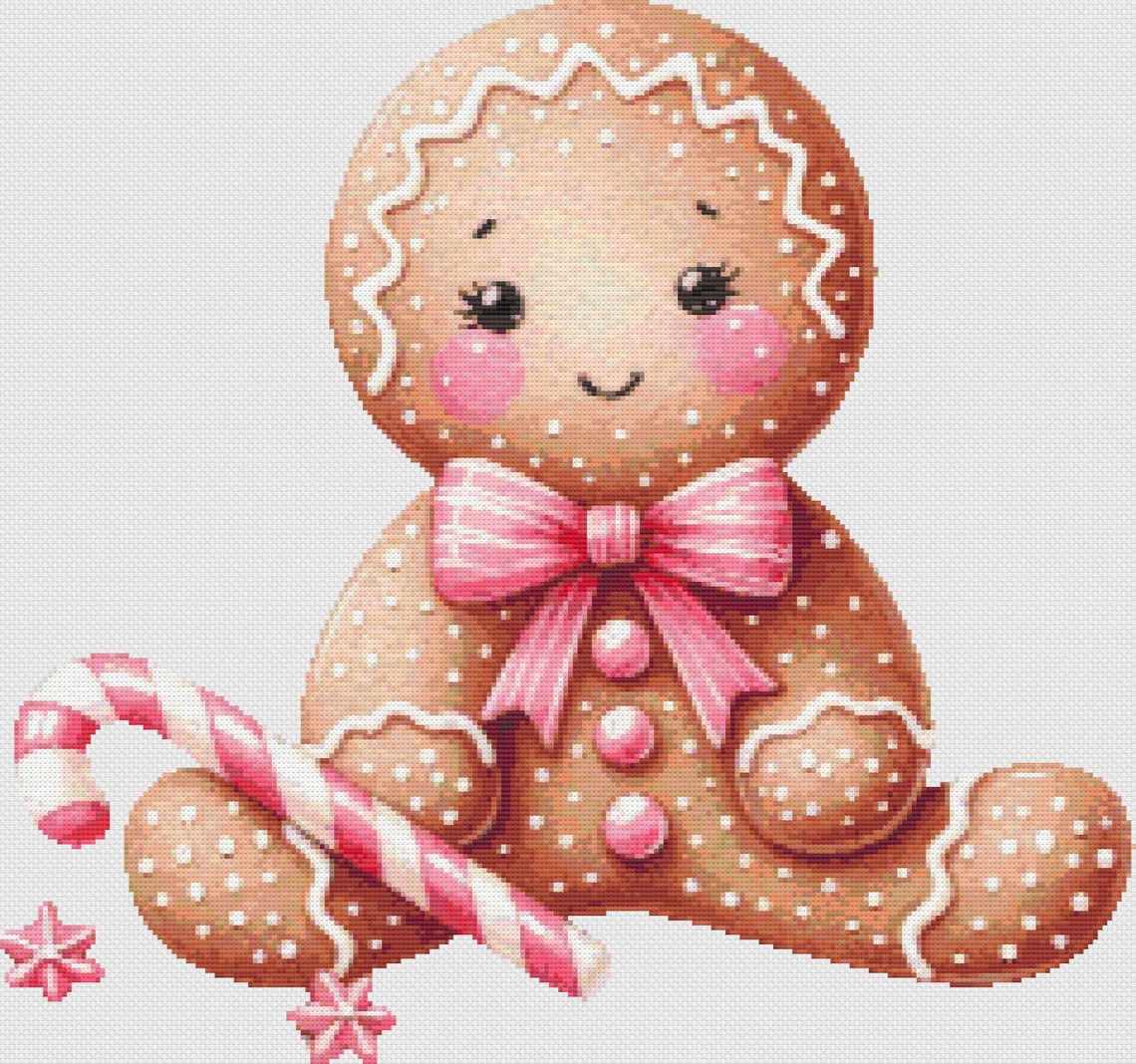 Chibi Gingerbread Girl Cross Stitch Pattern PDF - Etsy