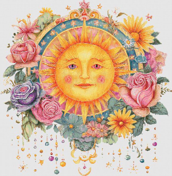 Floral Sun Cross Stitch Pattern PDF - Etsy