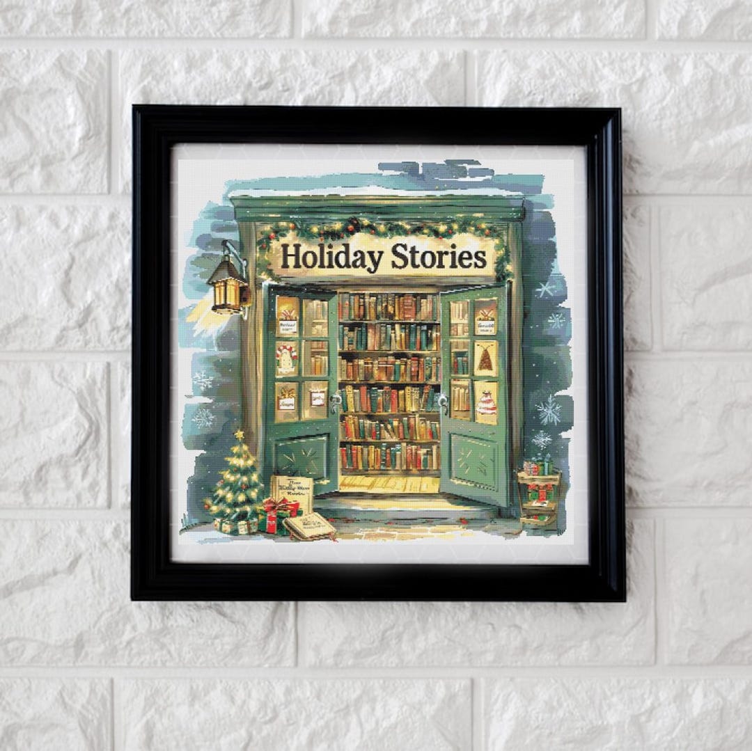 Christmas Bookshop Cross Stitch Pattern PDF - Etsy