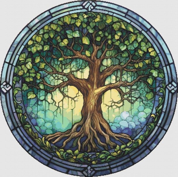 Old Tree Cross Stitch Pattern Full Coverage PDF - Etsy