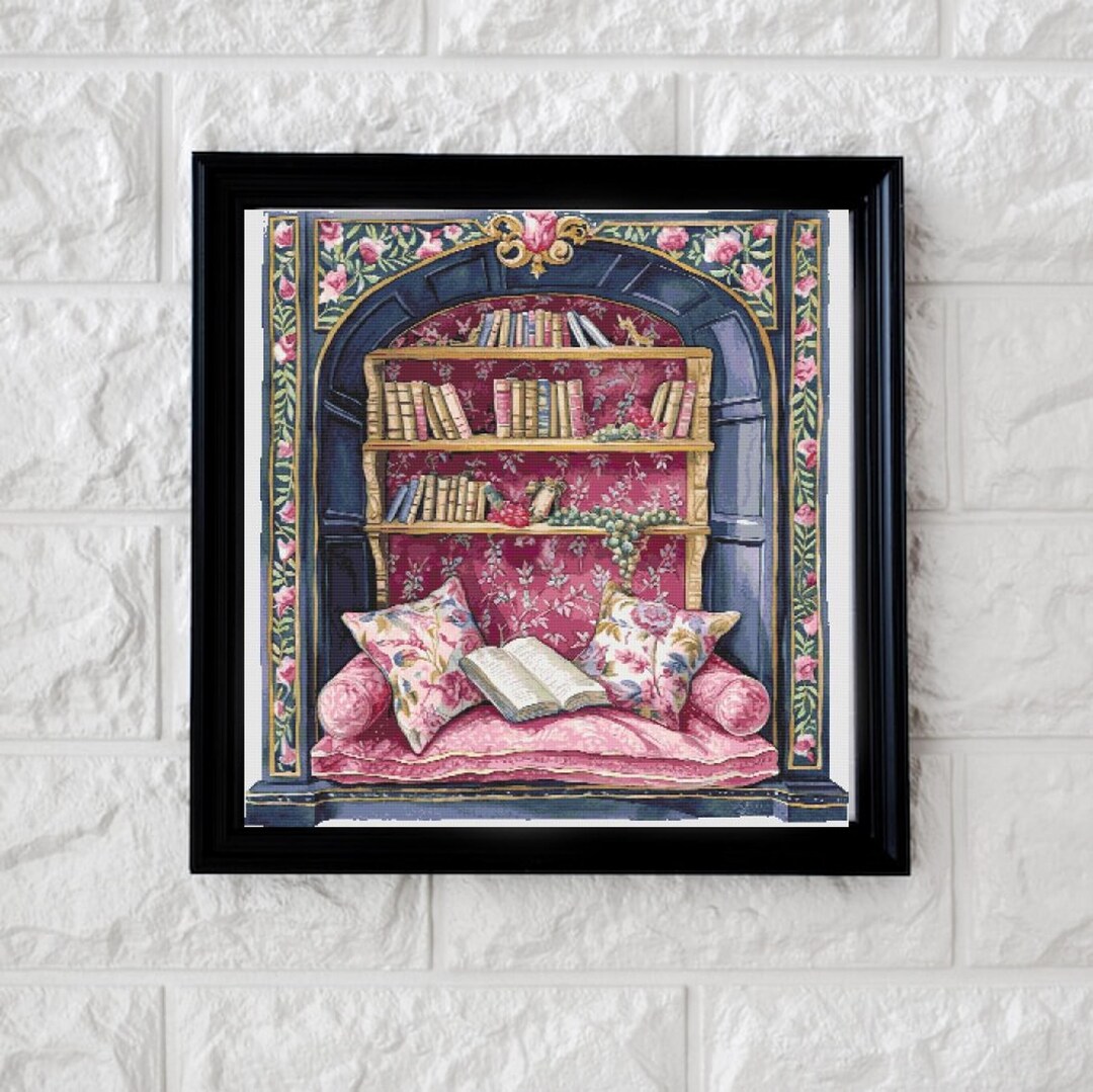 Rich Book Nook Cross Stitch Pattern PDF - Etsy