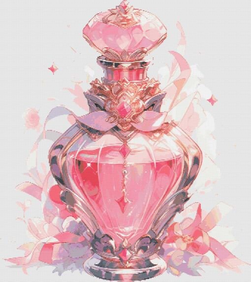 Pink Perfume Bottle Cross Stitch Pattern PDF - Etsy