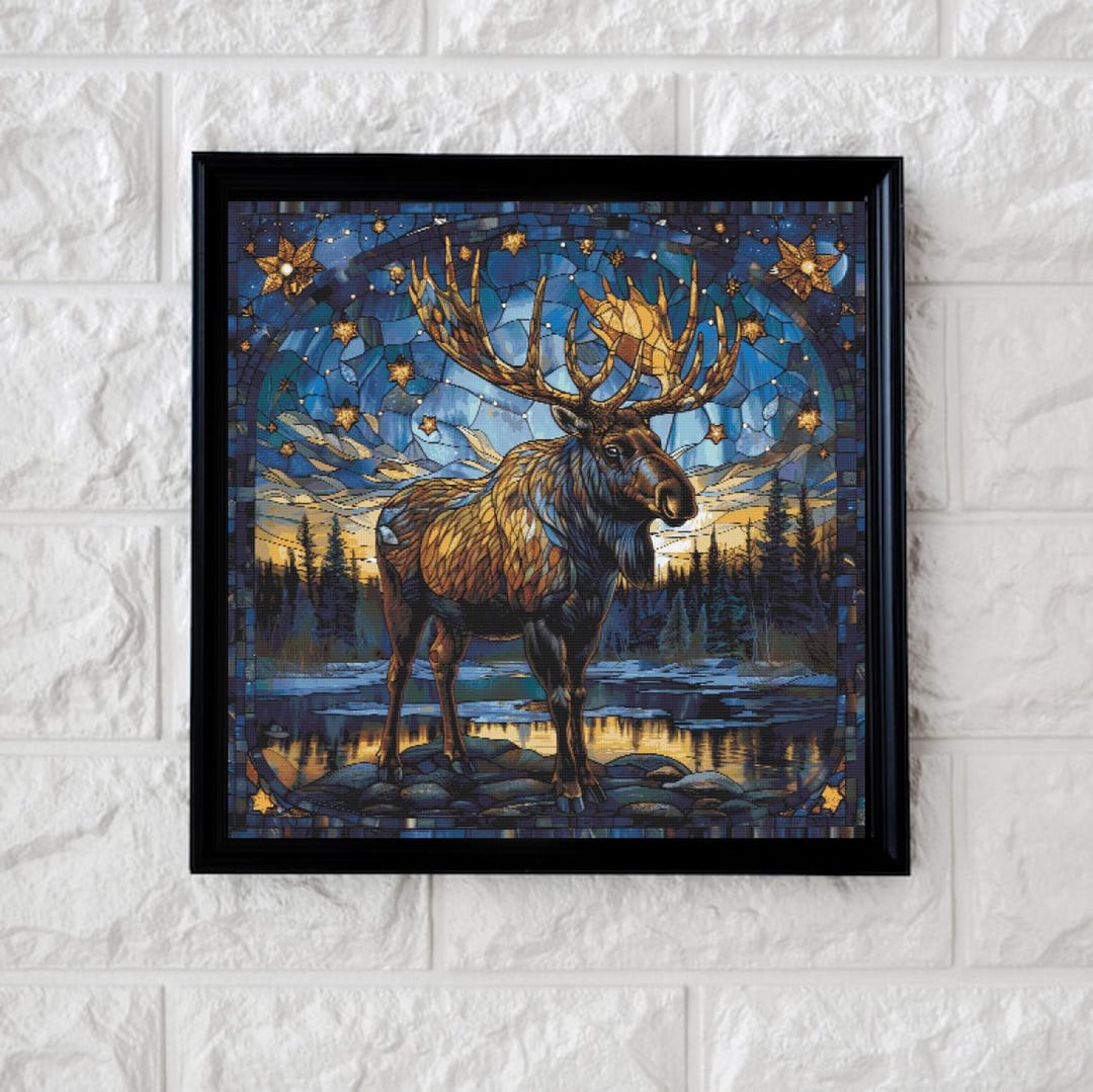 Winter Moose Cross Stitch Pattern Full Coverage PDF - Etsy