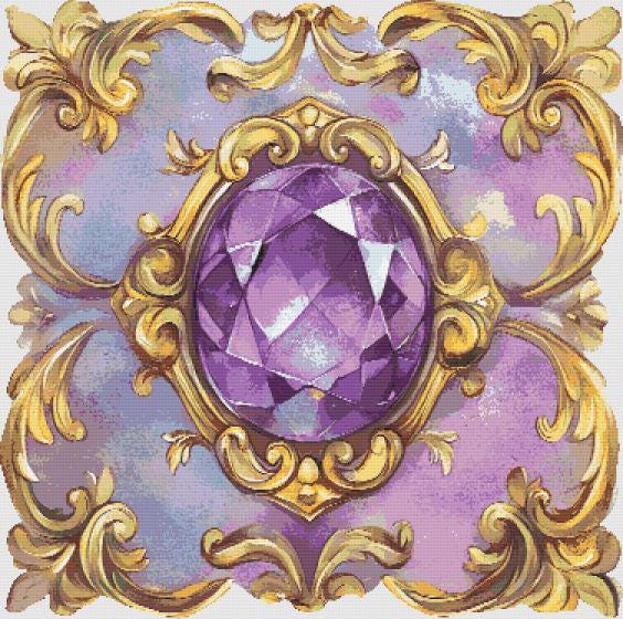 Purple Gem Stone Cross Stitch Pattern PDF - Etsy
