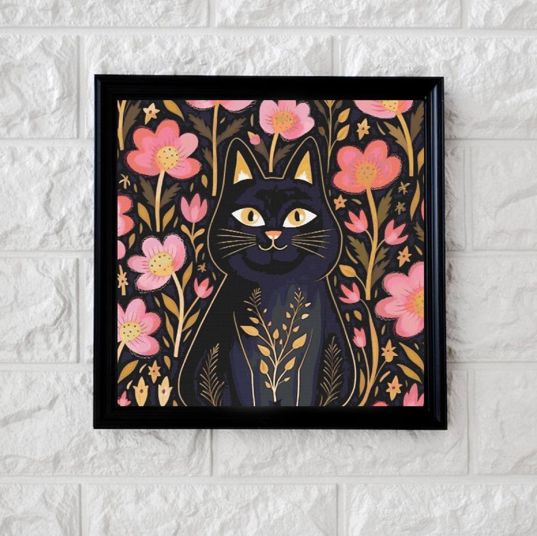 Cute Chubby Cat Cross Stitch Pattern Full Coverage PDF - Etsy