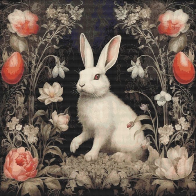 Gothic Easter Bunny Cross Stitch Pattern Full Coverage PDF - Etsy