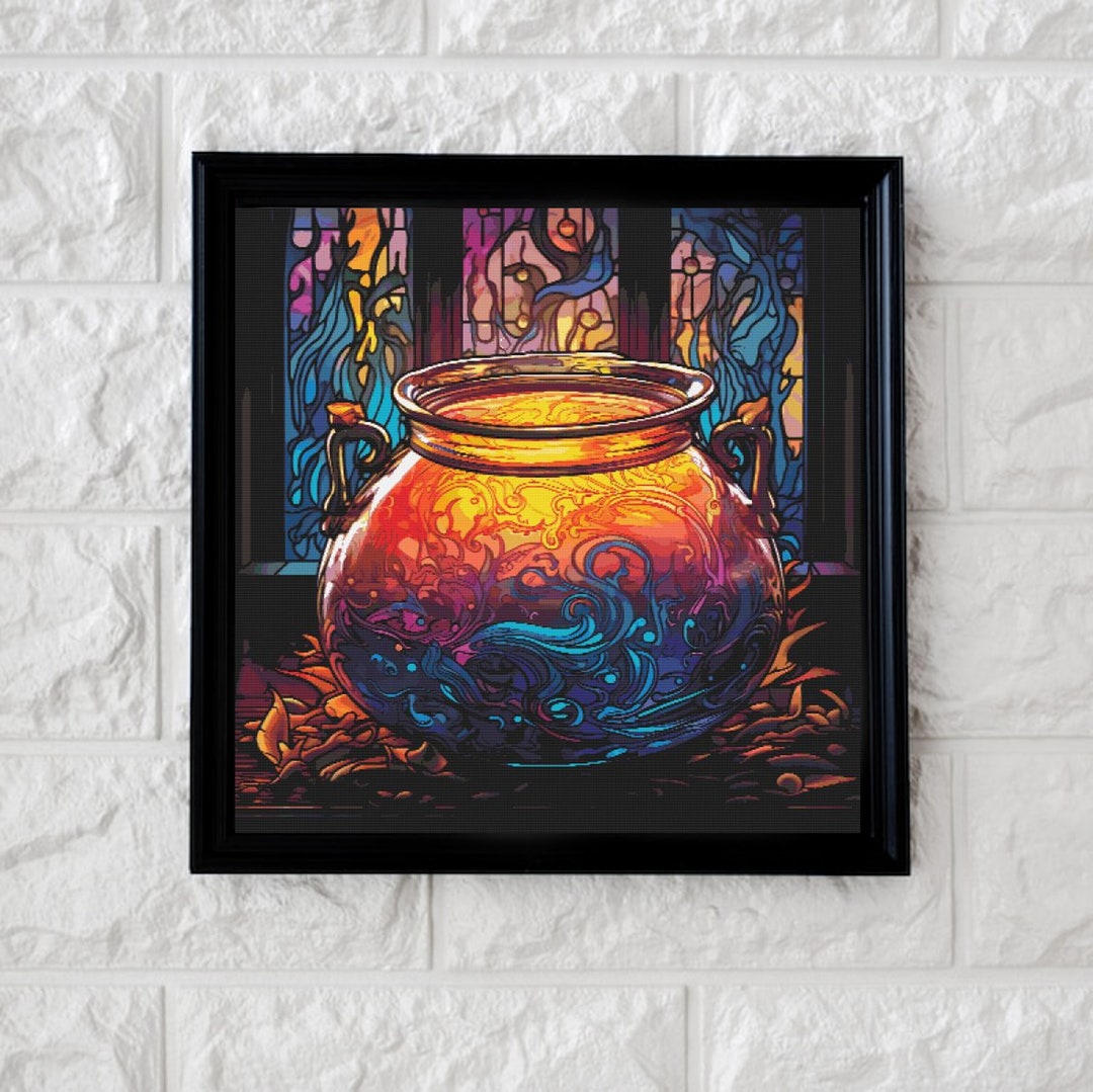 Witches Cauldron Cross Stitch Pattern Full Coverage PDF - Etsy