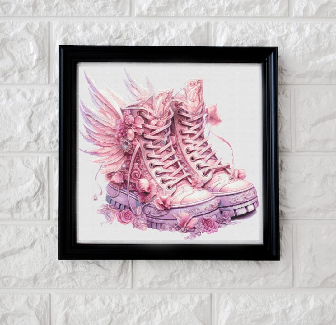 Big Pink Shoes Cross Stitch Pattern PDF - Etsy