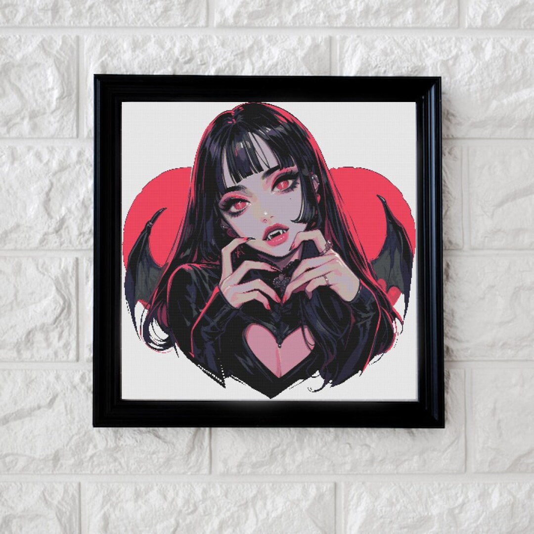 Pretty Vampire Cross Stitch Pattern PDF - Etsy