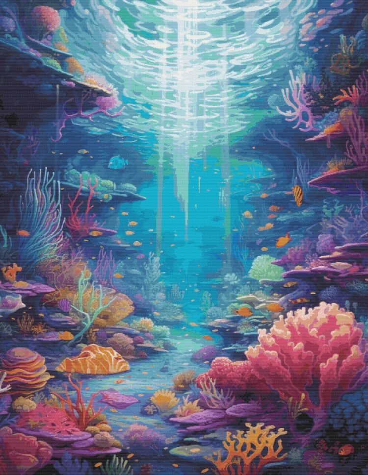 Rainbow Coral Cross Stitch Pattern Full Coverage PDF - Etsy