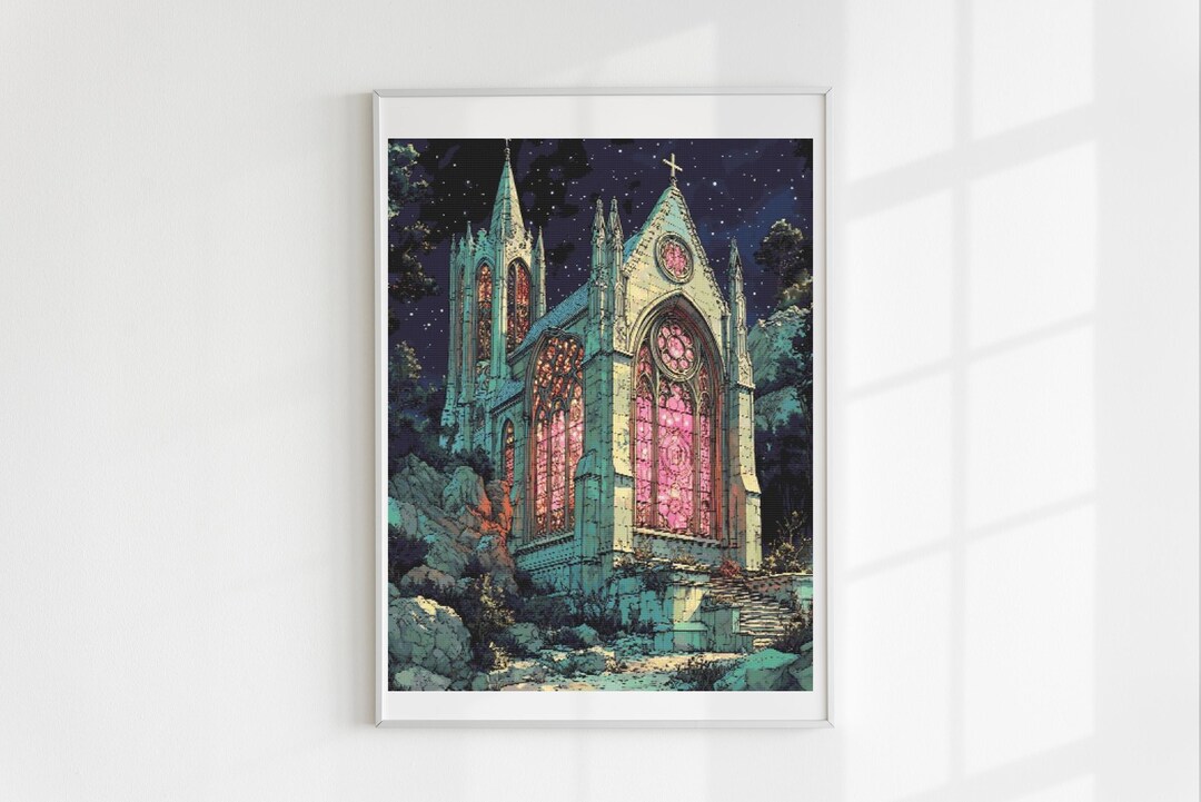 Pretty Church Cross Stitch Pattern Full Coverage PDF - Etsy